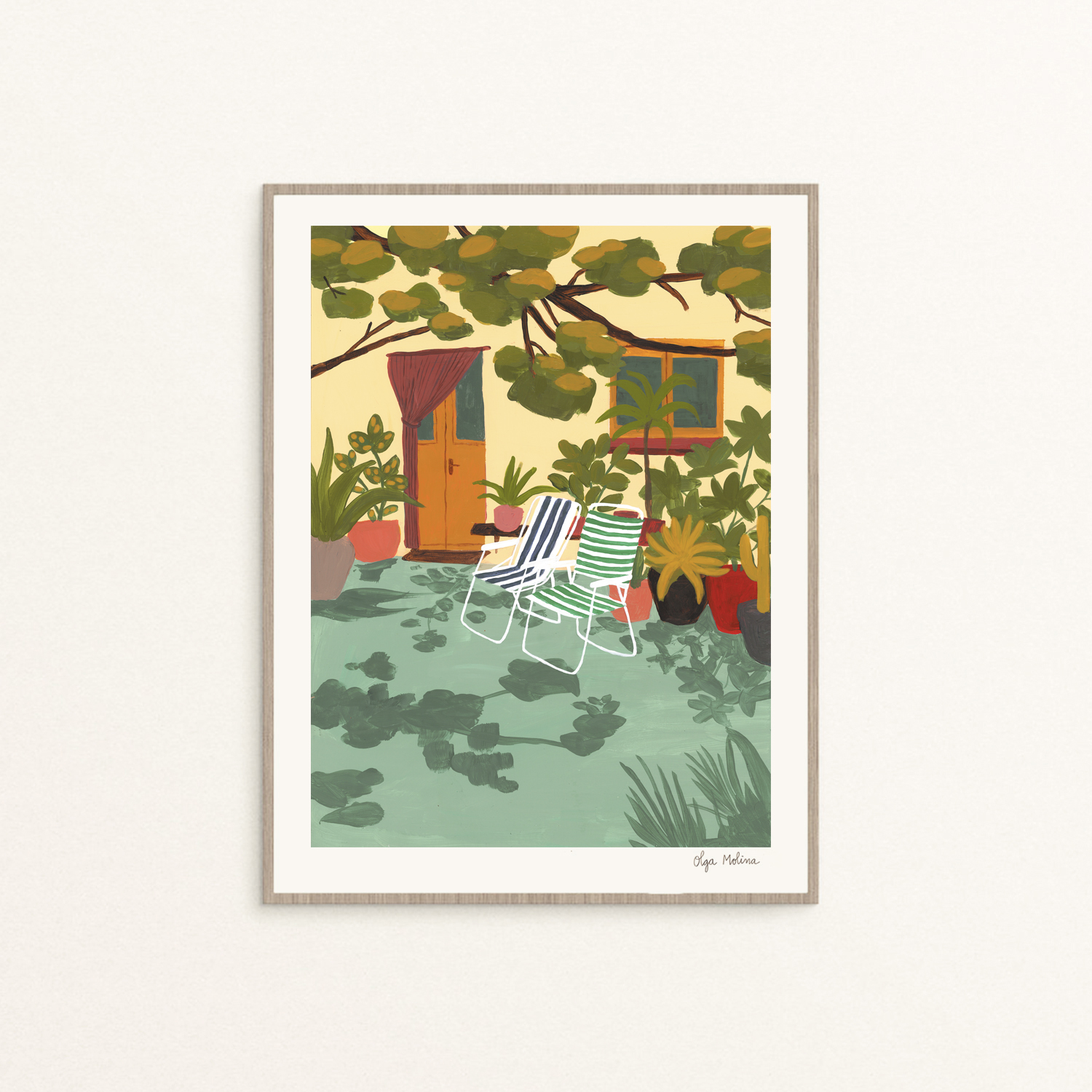 Beach chairs Print - Olga Molina Illustration